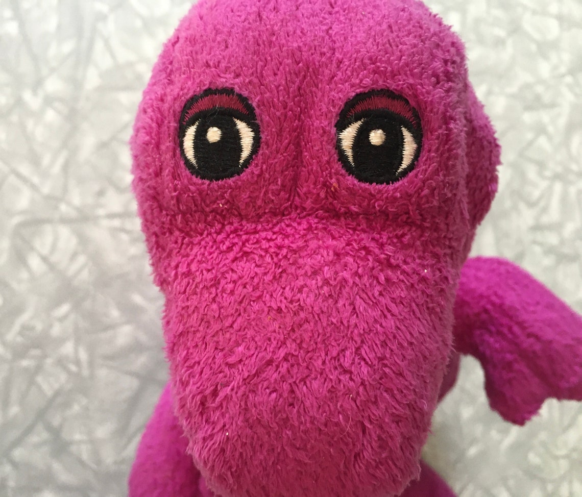 1992 Barney the Purple Dinosaur Terry Heart Tummy Plush - Etsy