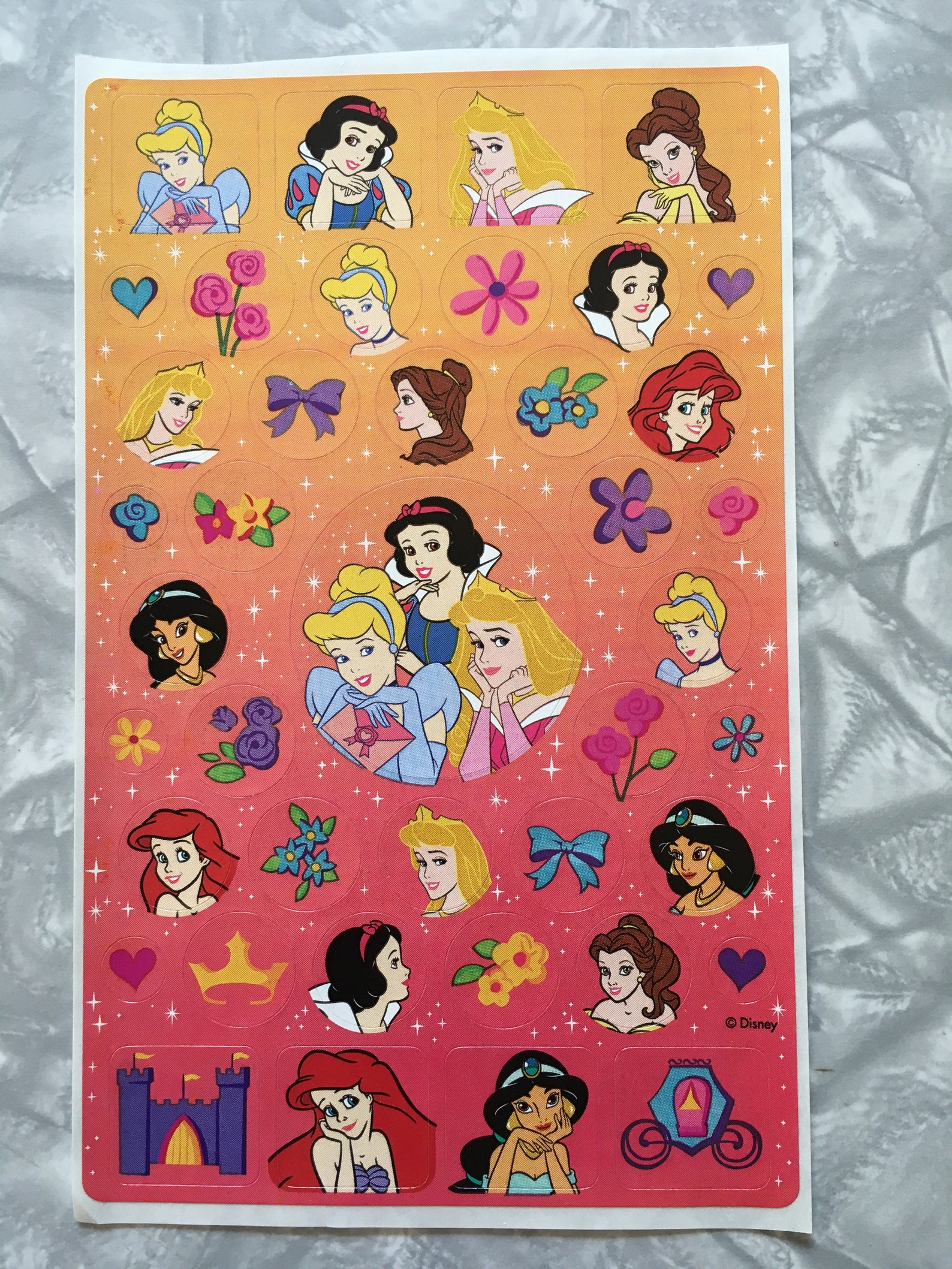 Vtg 90's Sandylion Disney Princess Sticker Sheets | Etsy