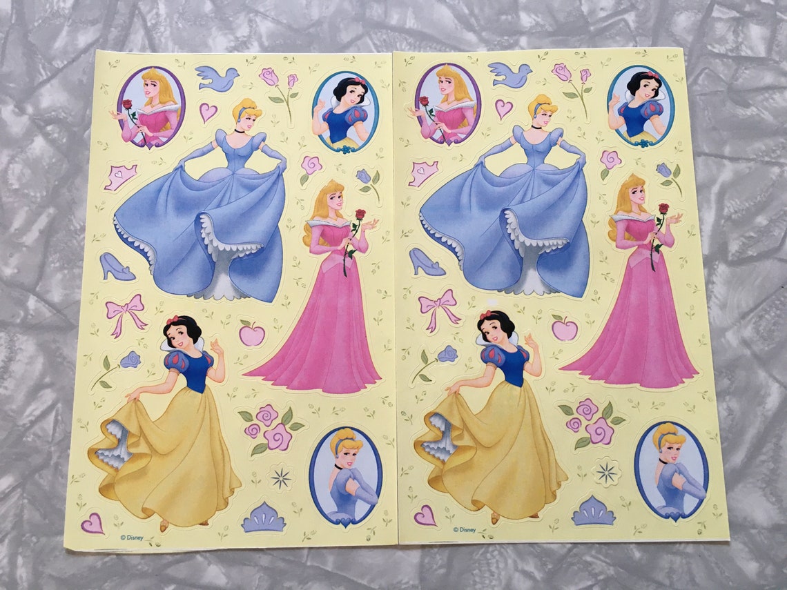 Vtg 90's Sandylion Disney Princess Sticker Sheets | Etsy