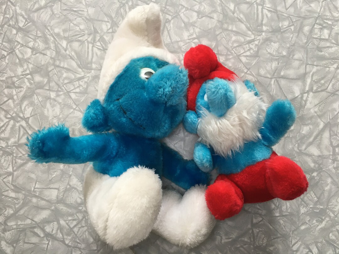 Lot of 2 Vtg 80's the Smurfs Poppa Smurf/smurf Plush - Etsy