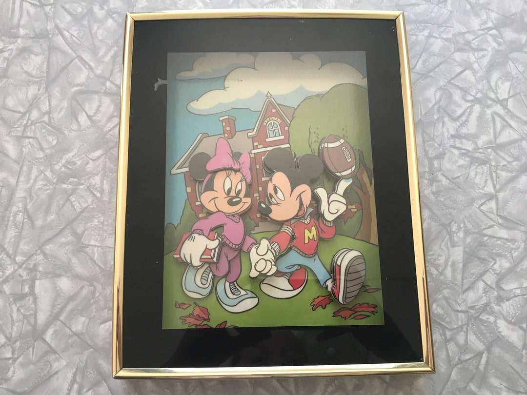 Vtg 90's Mickey & Minnie Mouse 3D Boxed Frame Wall Art Disney - Etsy