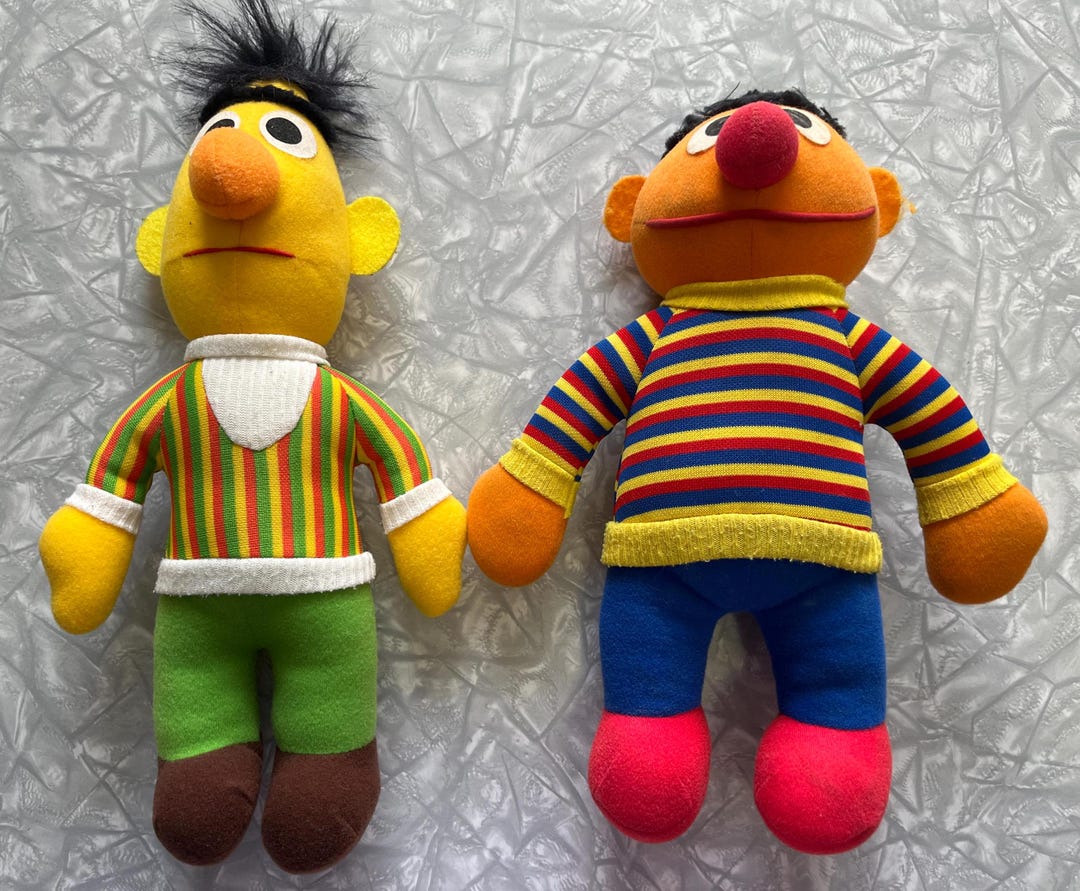 Vtg 1970's Knickerbocker Sesame Street Bert & Ernie Plush Toy Doll ...
