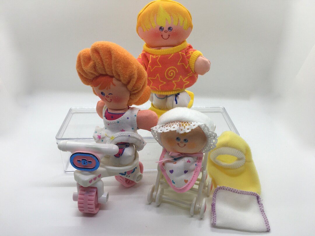 1989 Fisher Price Smooshees Cuddlers on the Go COMPLETE SET of 3 Plush ...