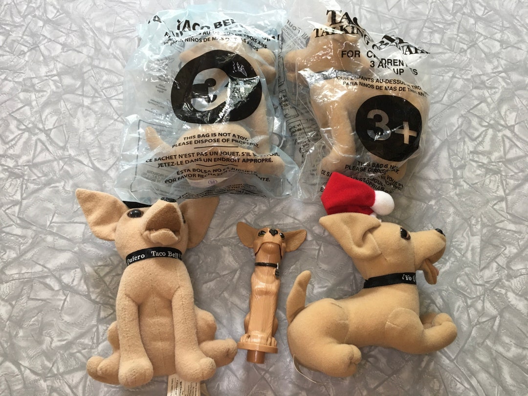 Lot of 4 Taco Bell Chihuahua Mascot Plush Meal Toys Bonus Applause ...