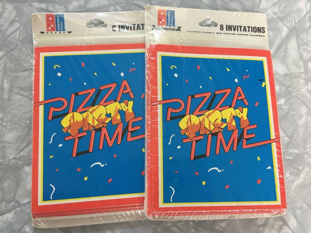 Lot of 2 1991 NOS Domino's Pizza Party Invitations Packs New Old Stock ...