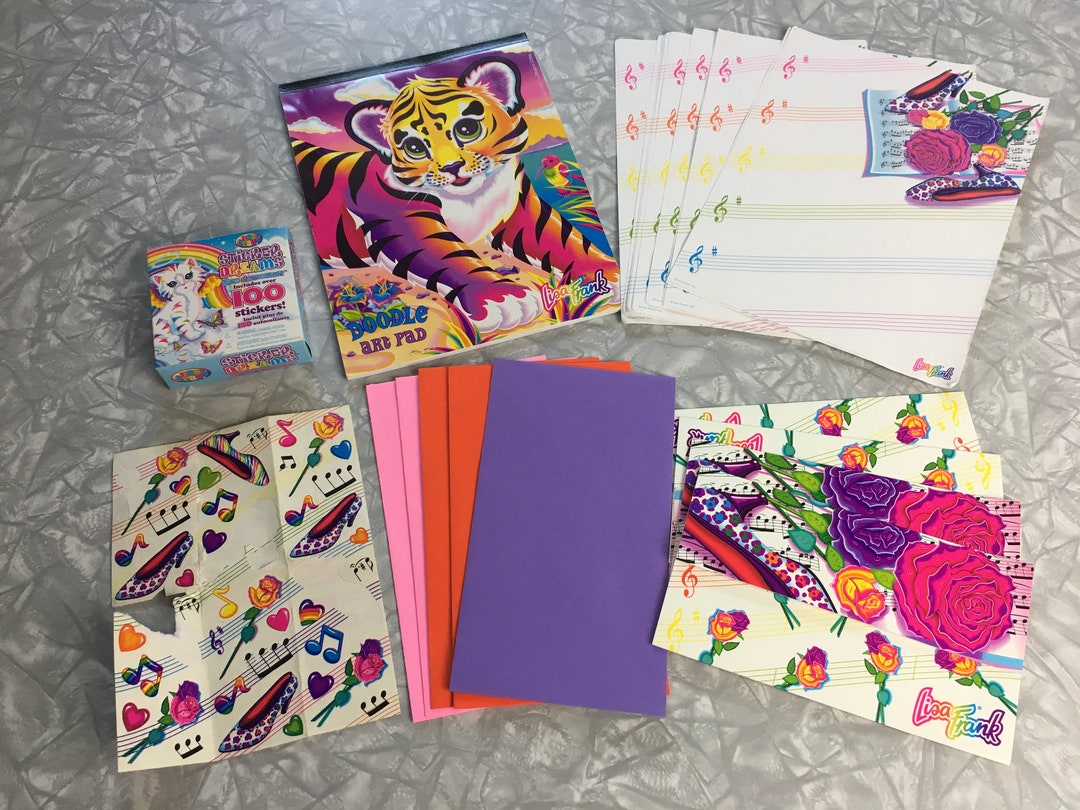 Vtg 90's Lisa Frank Stationary Lot Note Paper Stickers Note Pad ...