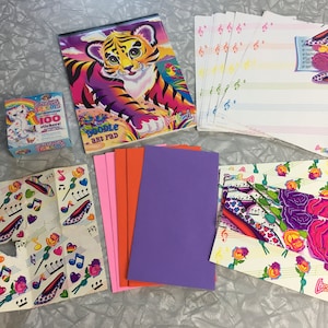 Vtg 90's Lisa Frank Stationary Lot Note Paper Stickers Note Pad ...