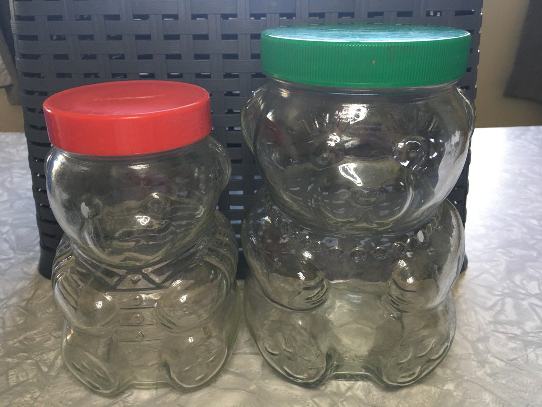 Lot of 2 1988 Kraft Peanut Butter Teddy Bear Shaped Jars Piggy - Etsy