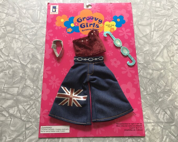 NEW 2001 Groovy Girls Groovy Gear union Jack Flash Outfit Pants Top ...