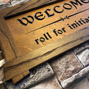 Wide Wooden Game Room Wall Sign "welcome - Roll for Initiative" 17x9.5 ...