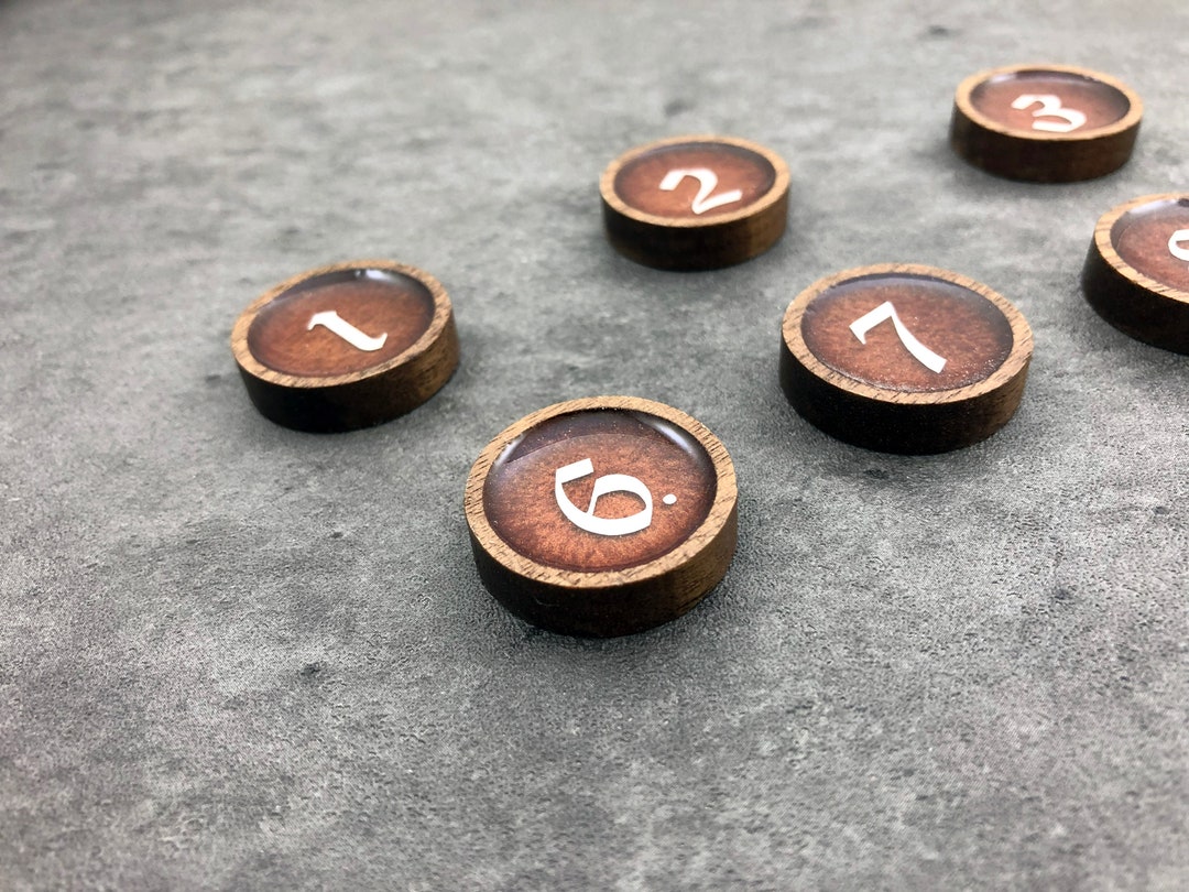 Wooden 1" Numbered Game Marker 1-10 - Autumn Red - Etsy