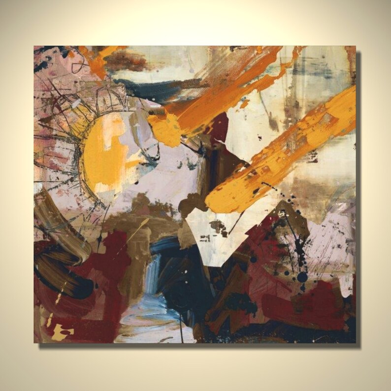 Large Hand Painted Square Abstract Acrylic Painting on Canvas. | Etsy