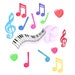 Colorful Watercolor Musical Notes and Piano Keyboard Set Clip - Etsy Canada