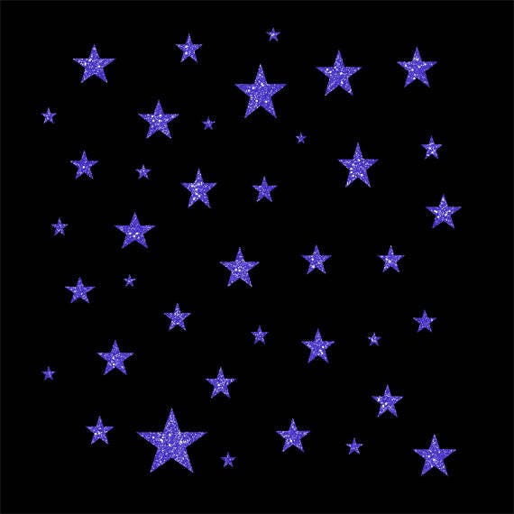 Blue Glitter Stars Collection Clip Art Twinkle Sparkly | Etsy