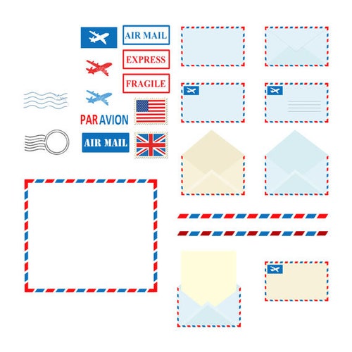 Post Office Clipart Stamps Mail Clip Art Postal Elements - Etsy