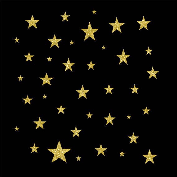 Gold Glitter Stars Collection Clip Art, Twinkle, Sparkly, Celebration ...