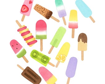 Ice Lollies Clip Art - Etsy