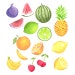Watercolor Summer Fruits, Clipart, Set, Citrus, Fruit, Healthy, Scrap ...