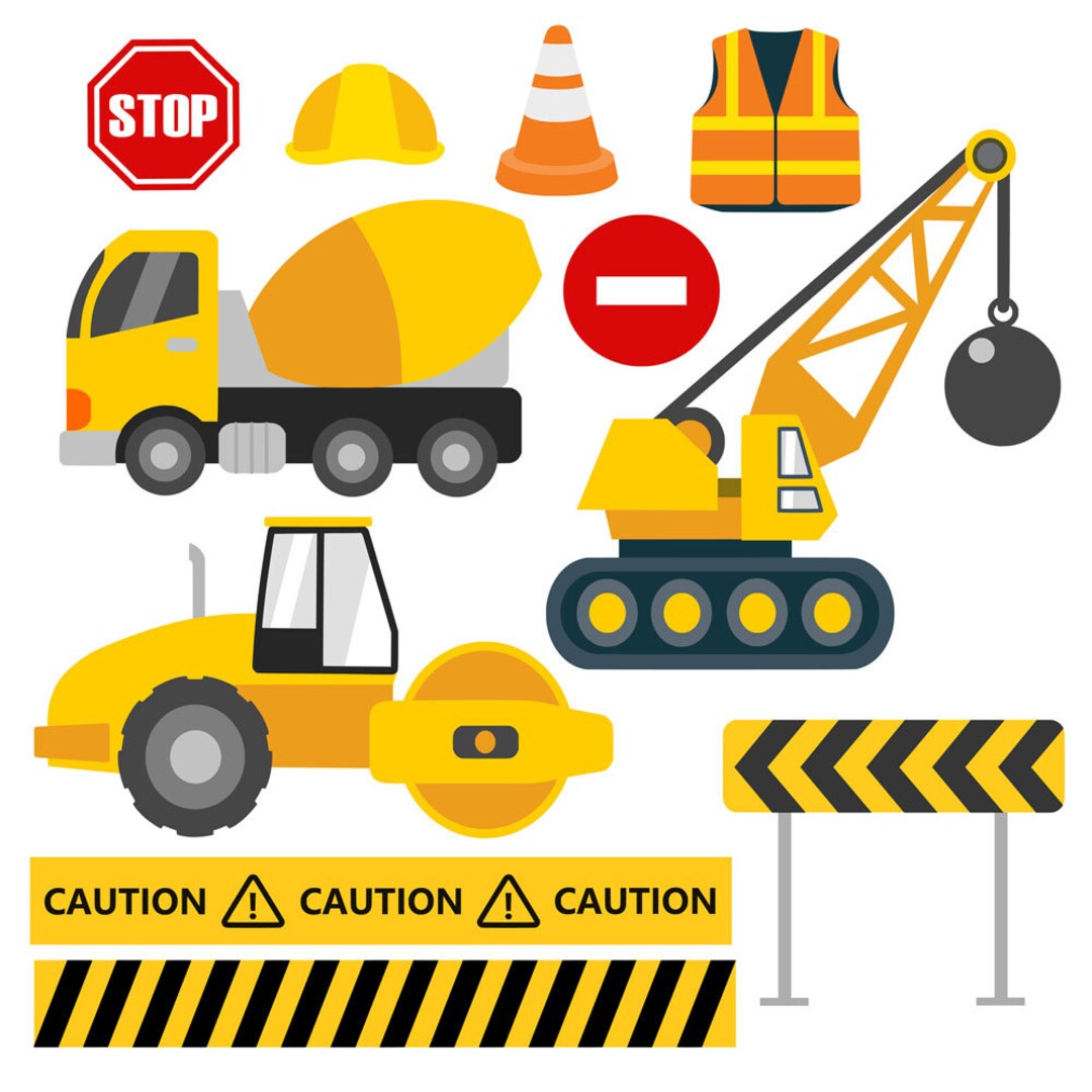 Construction Set, Crane Wrecking Ball SVG, Stop Sign Svg, Do Not Enter ...