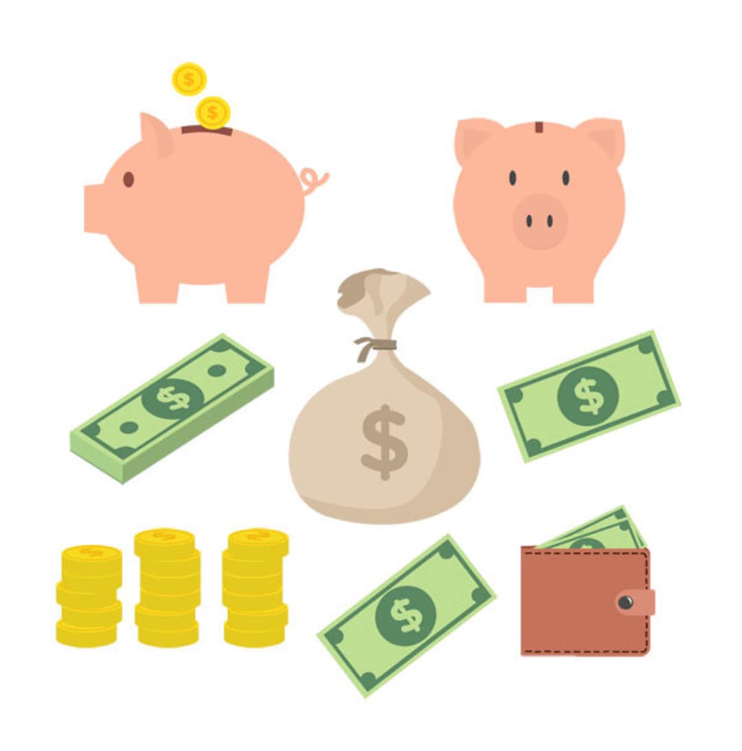 Piggy Bank, Money Set, Clip Arts, Savings, Illustration, Png - Etsy