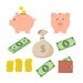 Piggy Bank, Money Set, Clip Arts, Savings, Illustration, Png - Etsy