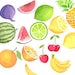 Watercolor Summer Fruits, Clipart, Set, Citrus, Fruit, Healthy, Scrap ...