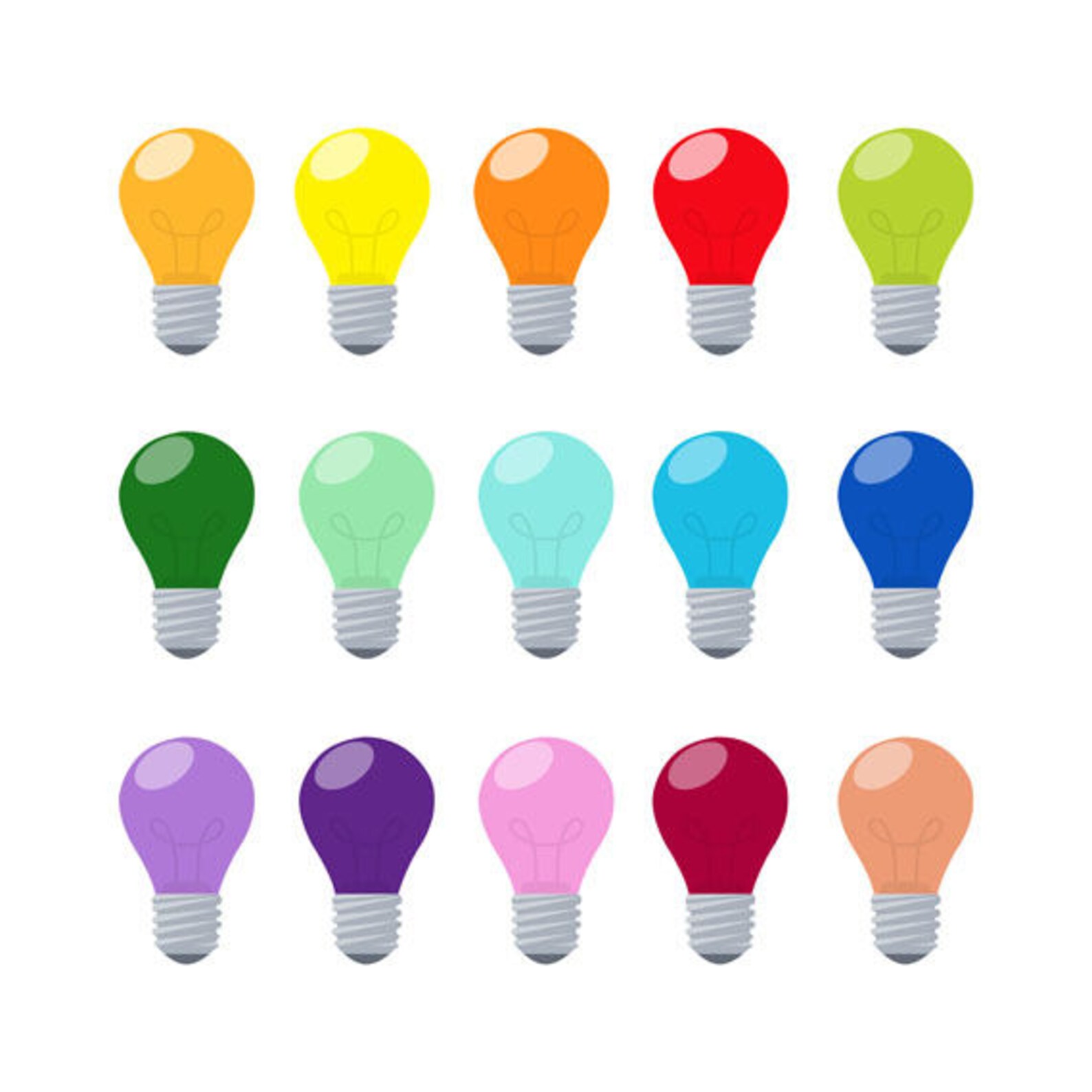 Light Bulb Set, Electric, Colorful, Idea, Bright, Energy, Illustration ...