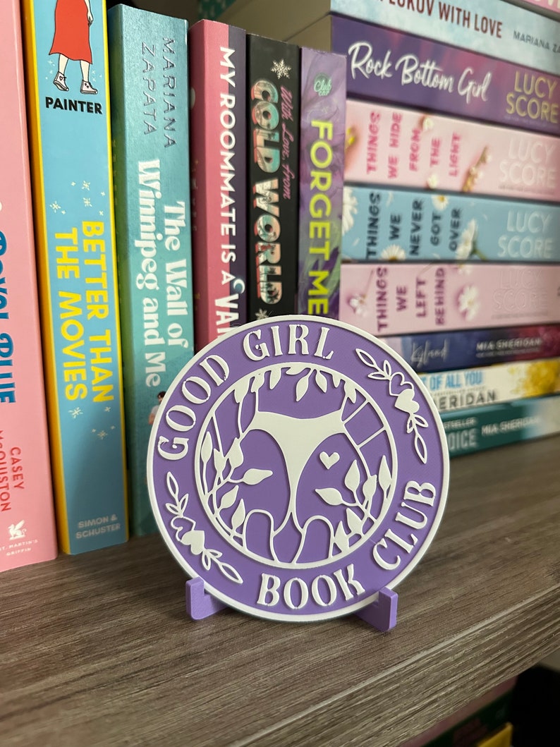 Good Girl Book Club Sign 3D Printed Bookshelf Decor Gift - Etsy