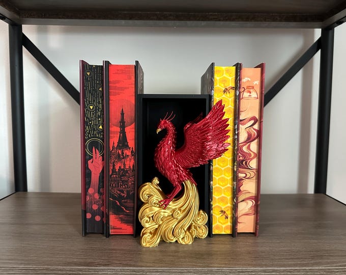 Emerging Phoenix Bookend/book Nook | Bookish Decor | Unique 3D Printed ...