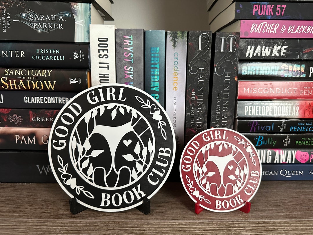 Good Girl Book Club Sign 3D Printed Bookshelf Decor Gift - Etsy