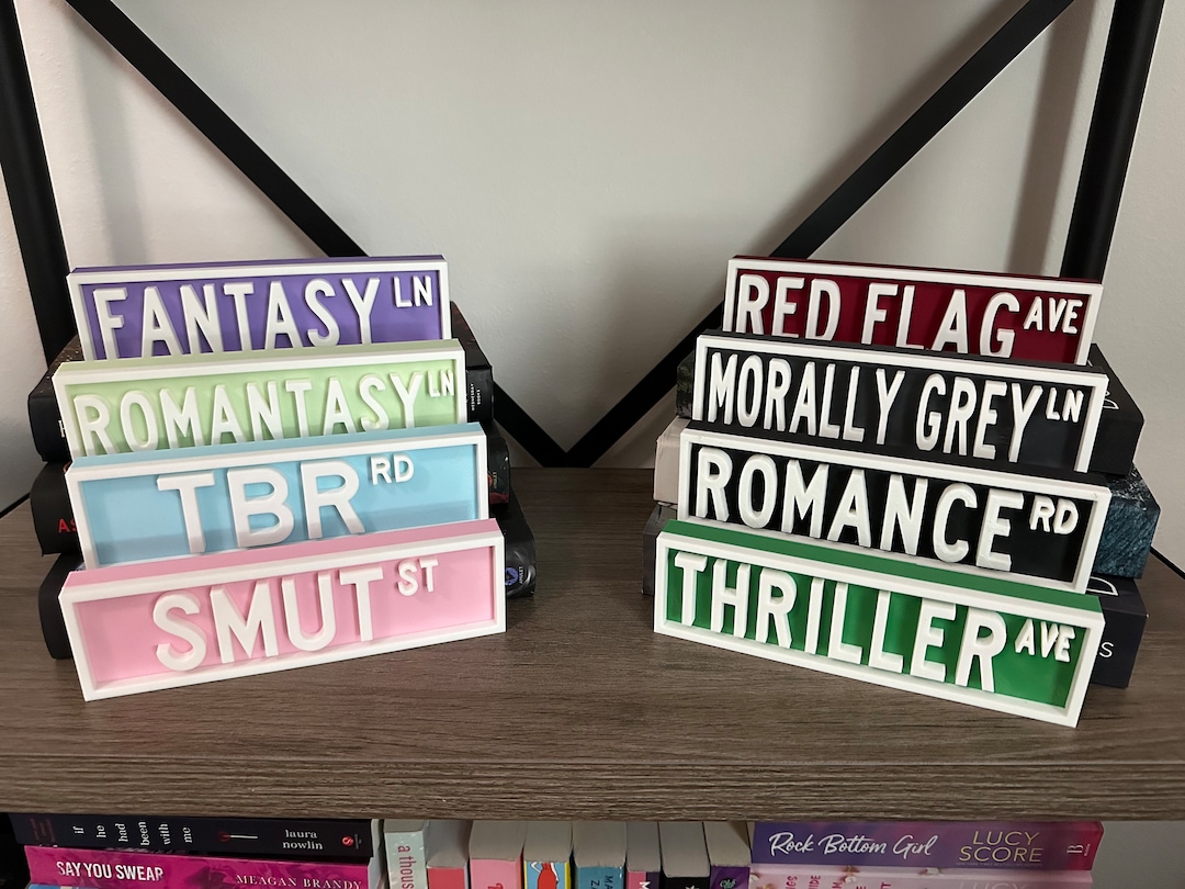 Book Library Sign 3D Printed Bookshelf Decor Gift - Etsy