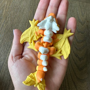 Candy Corn Articulated Dragon 3D Printed Halloween Decor Bookshelf Gift ...