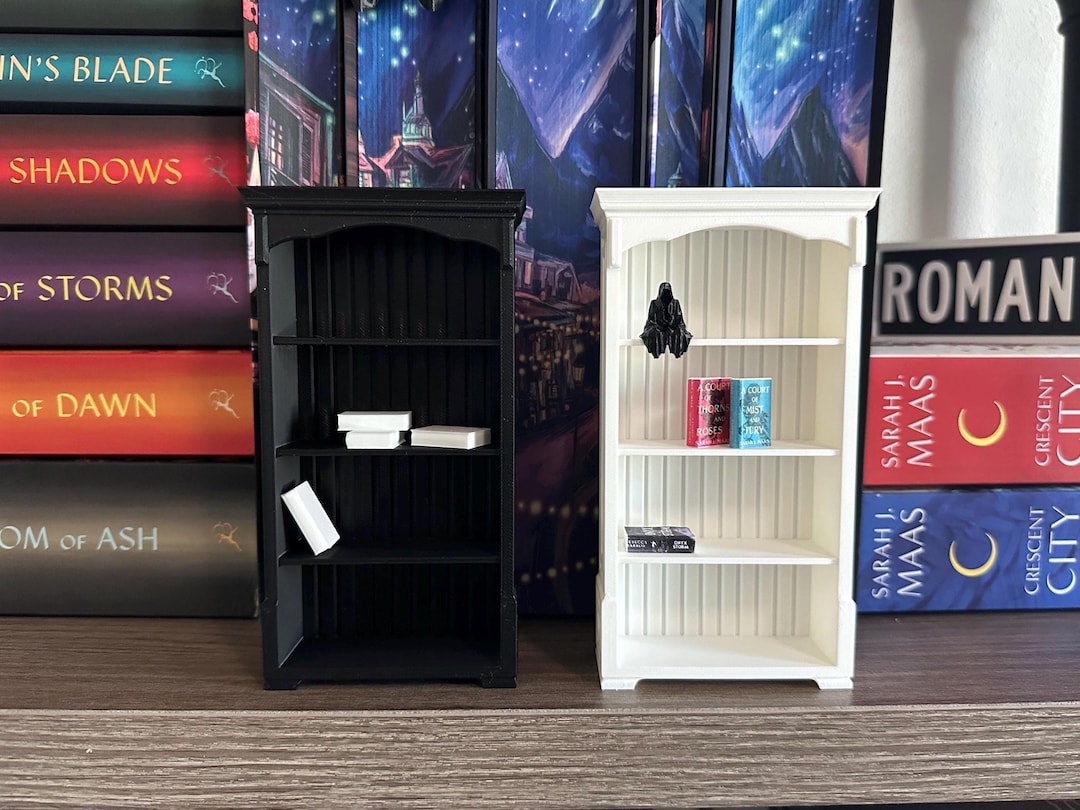 Mini Bookshelf 3D Printed Bookshelf Decor Bookcase Gift Reader 1:12 ...