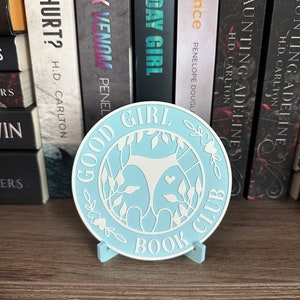 Good Girl Book Club Sign 3D Printed Bookshelf Decor Gift - Etsy