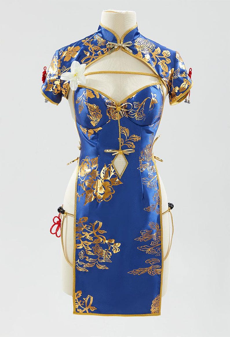 Street Fighter Chun-li Cosplay Costume Cheongsam Suit High Side Slit ...