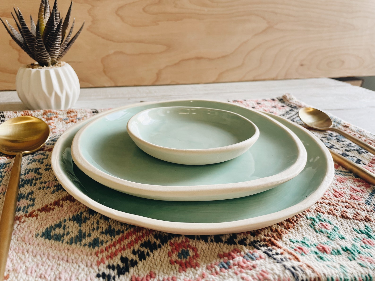 Sage Green Dinner Set - Etsy