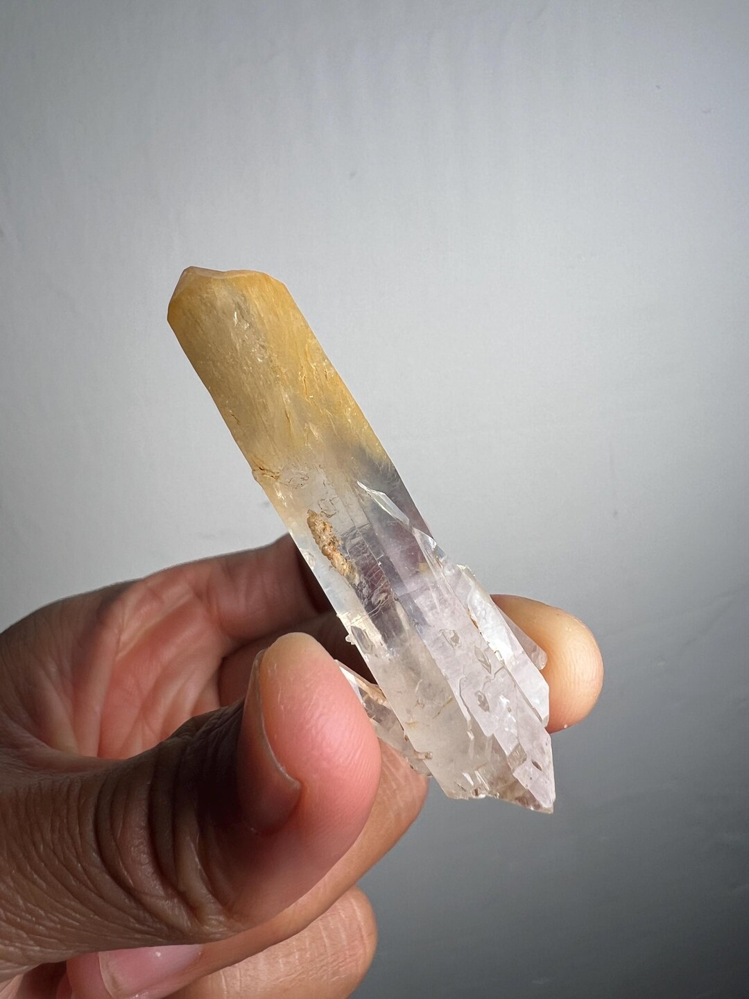 Doubly Terminated Mango Quartz Crystal Point W Halloysite Inclusion ...