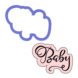 Baby Script Outline Cookie Cutter - Etsy