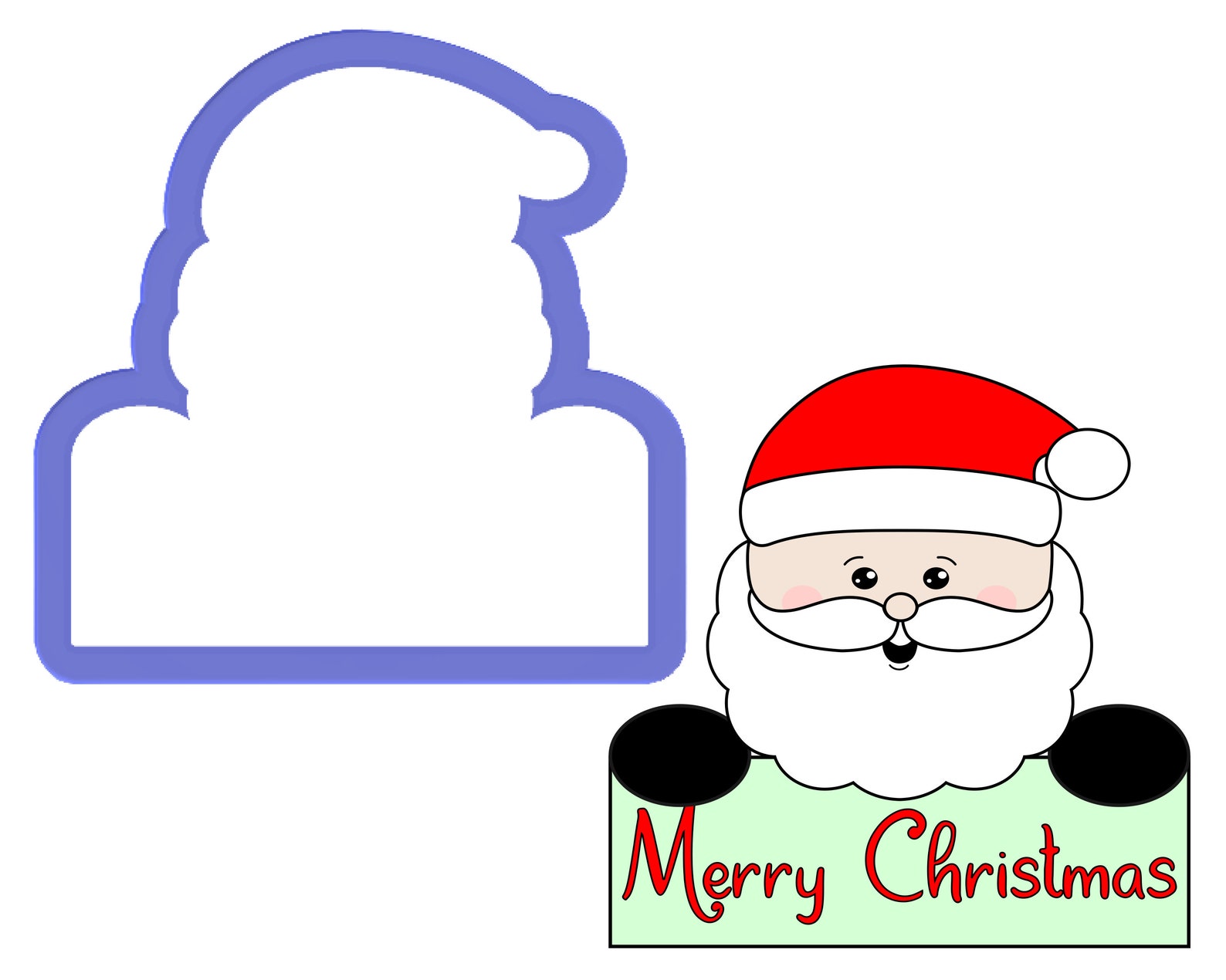 Santa Plaque Cookie Cutter - Etsy