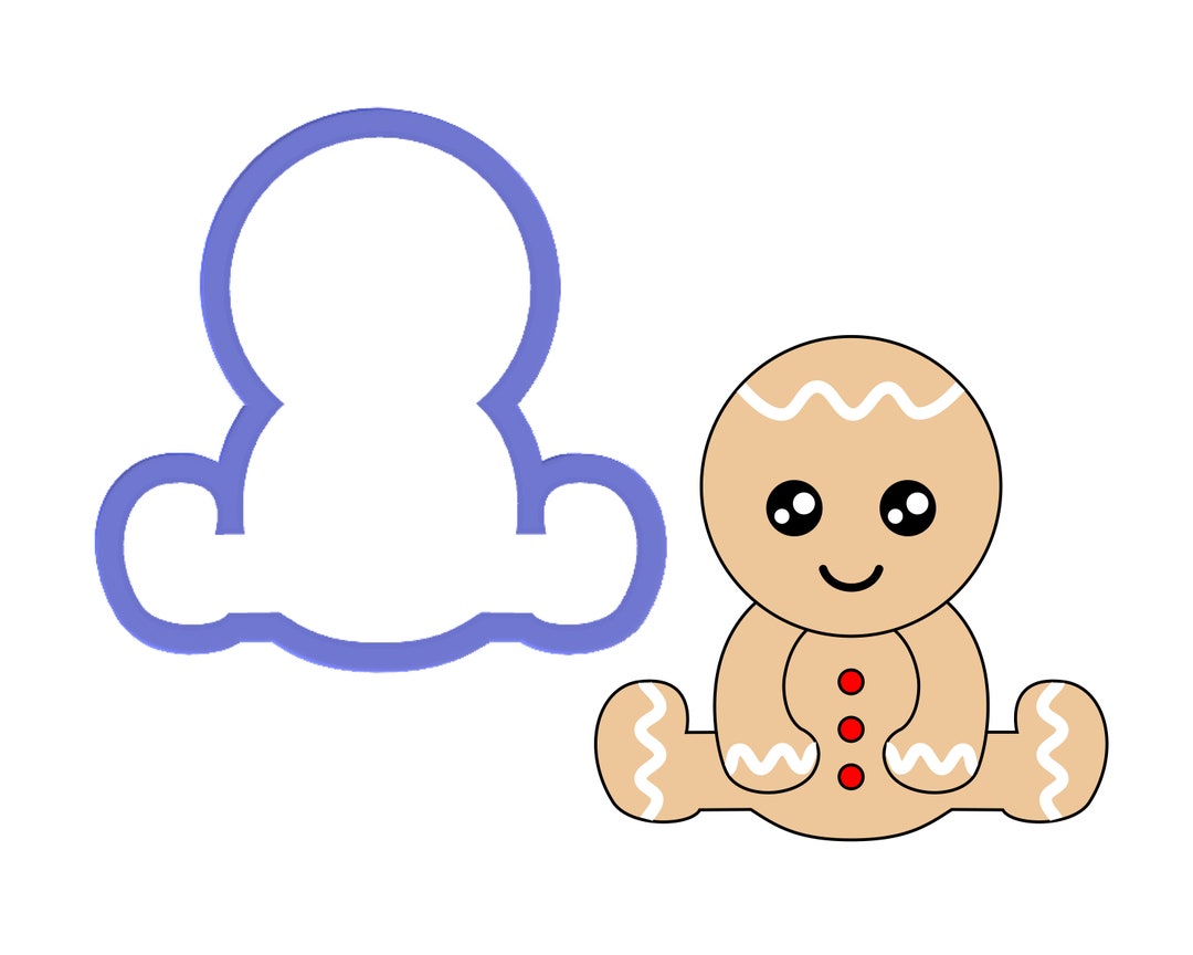 Gingerbread Man Sitting Cookie Cutter - Etsy