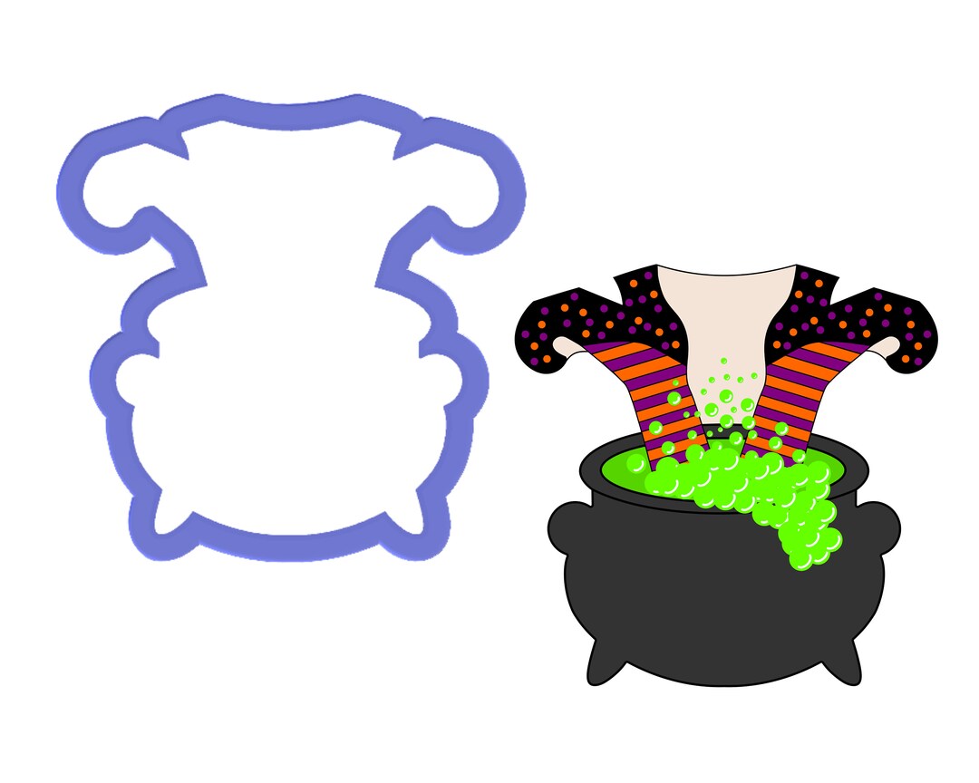 Witch in Cauldron Cookie Cutter - Etsy