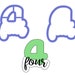 Chubby Number 4 With Script Outline Cookie Cutter - Etsy