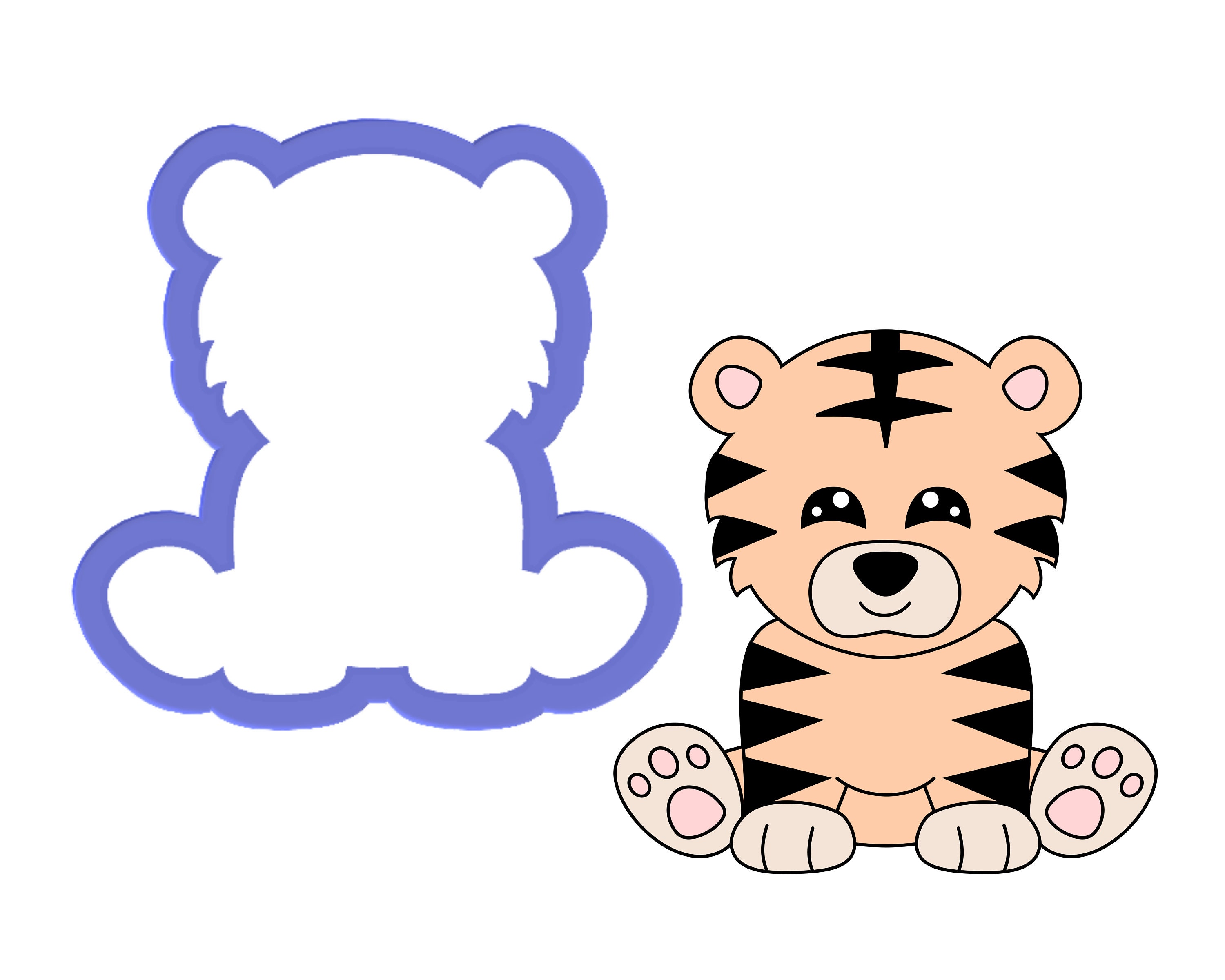 Tiger Sitting Cookie Cutter | Etsy