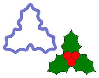 Christmas Holly Leaf Plunger Cutter Set Holly Leaves Fondant Cutter ...