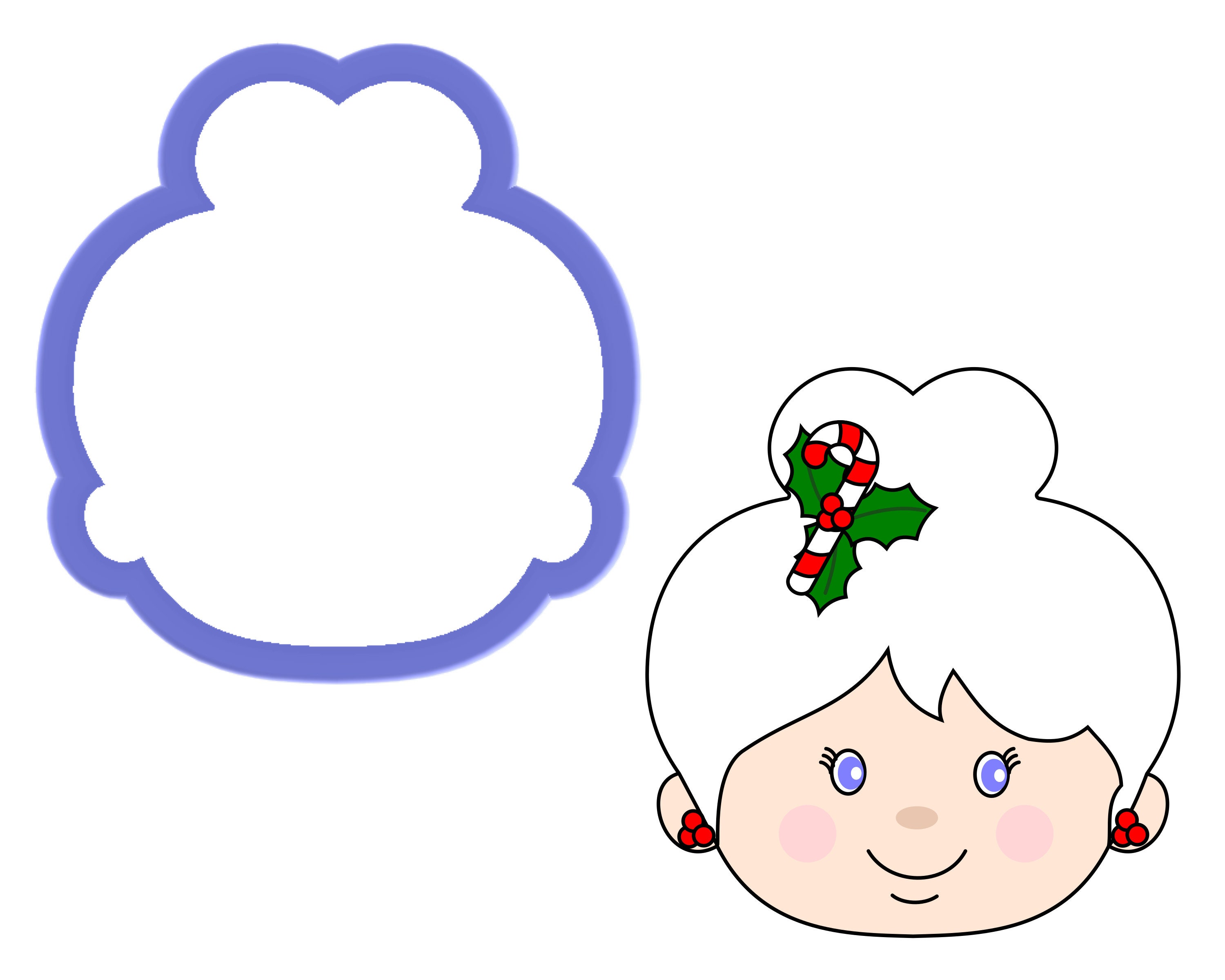 Mrs Claus Face Cookie Cutter - Etsy