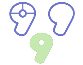 Number 1 Cookie Cutter With Vertical Script Writing on the - Etsy