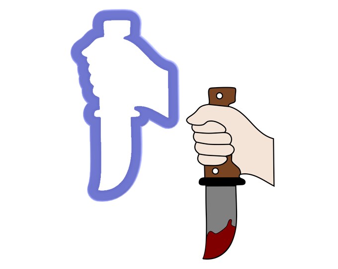 Hand Holding Knife Cookie Cutter - Etsy