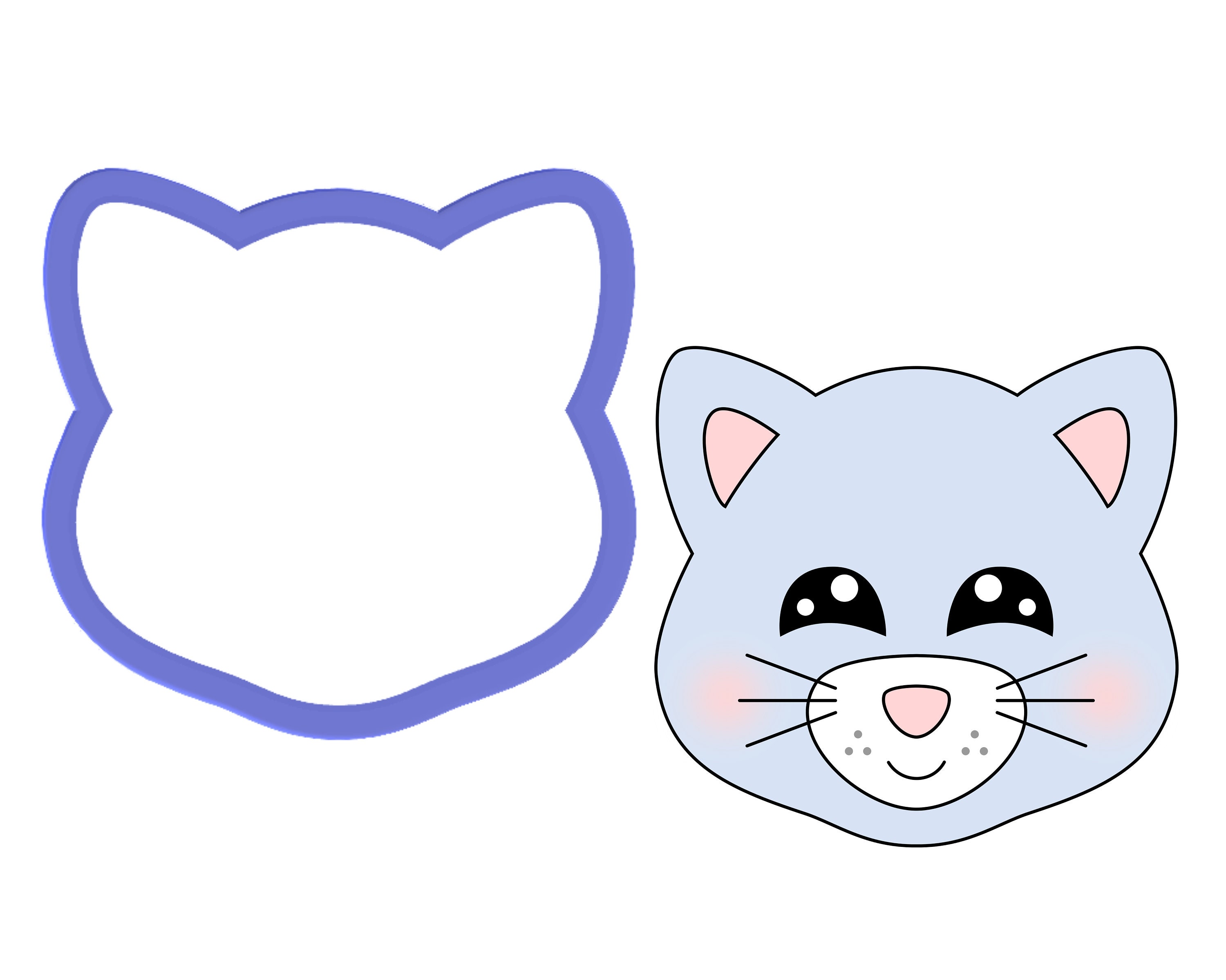 Cat Face 2 Cookie Cutter | Etsy
