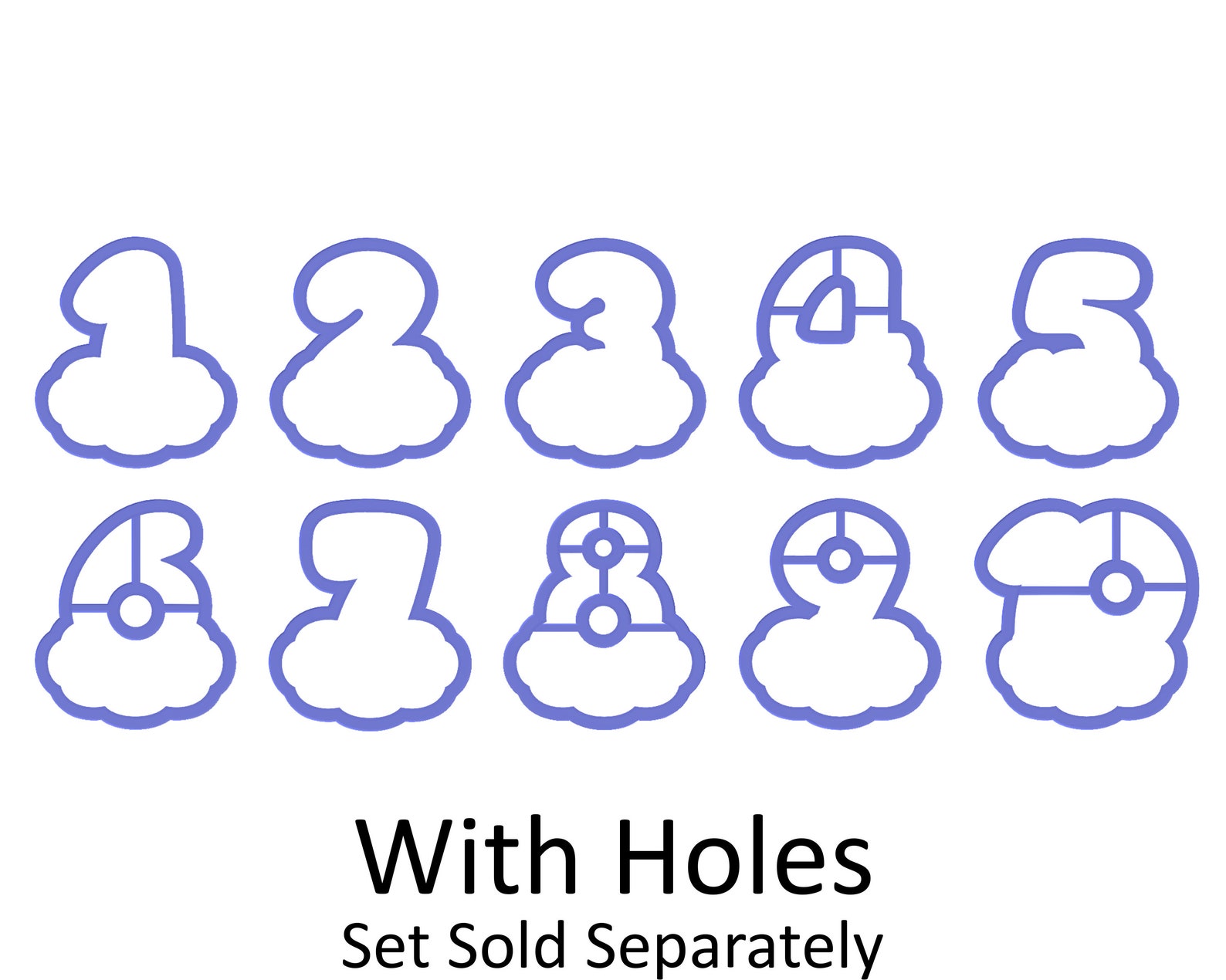 Chubby Number 2 With Cloud Cookie Cutter - Etsy