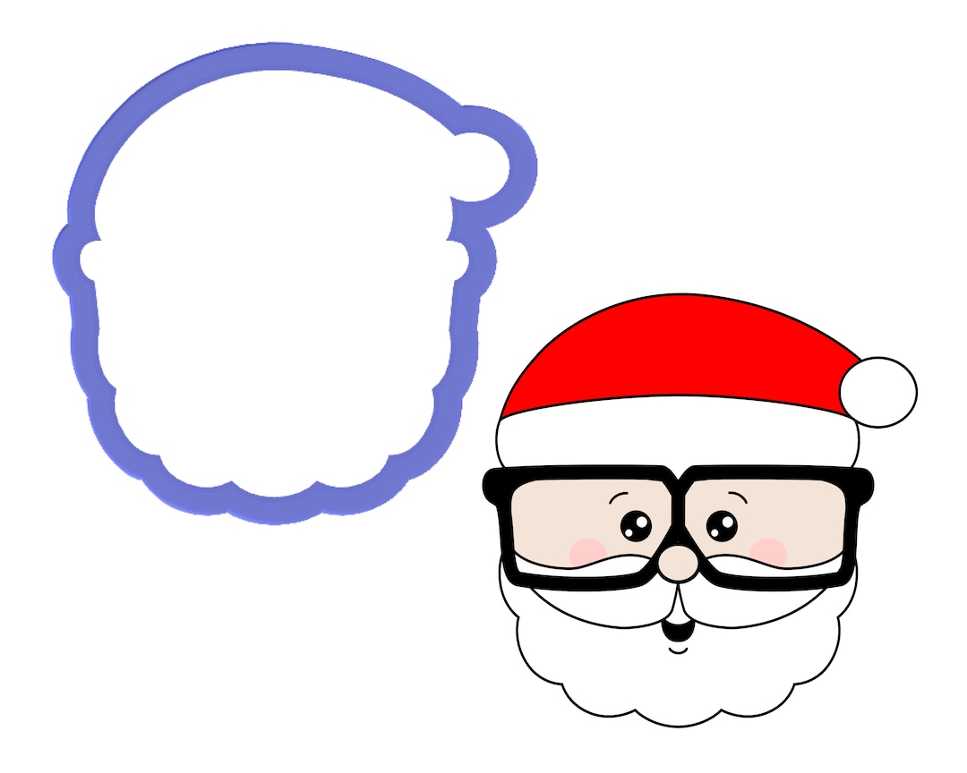 Nerd Santa Face Cookie Cutter - Etsy